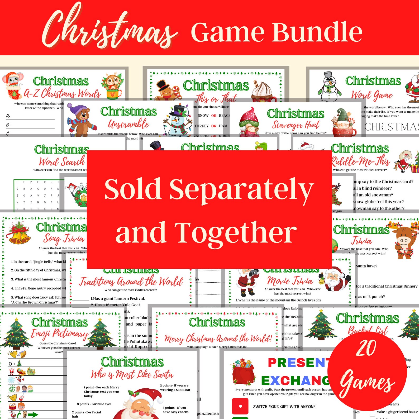 Christmas Bucket List Printable Christmas Game Christmas Etsy Christmas Bucket List Printable Christmas Game Christmas Etsy