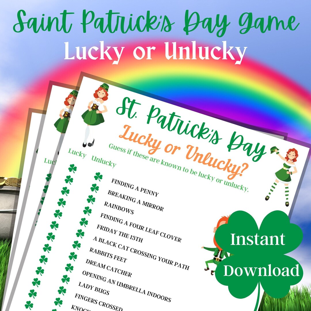 St Patrick's Day Game Lucky or Unlucky Family Game - Etsy