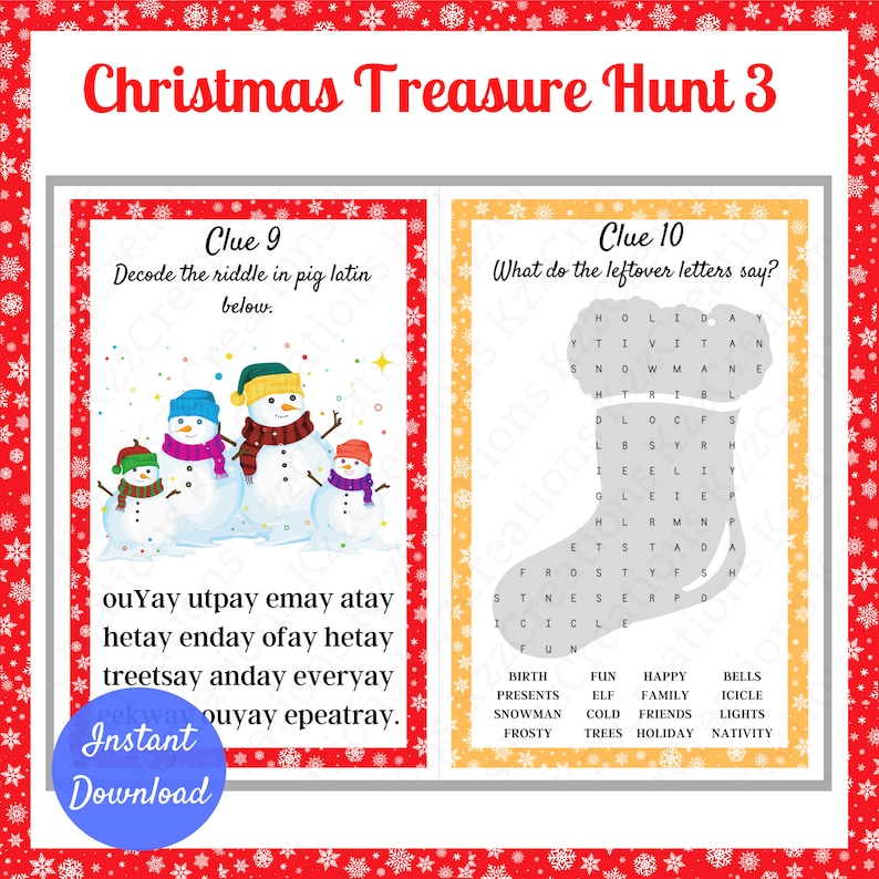Outdoor Christmas Treasure Hunt Letter From Santa Outdoor - Etsy