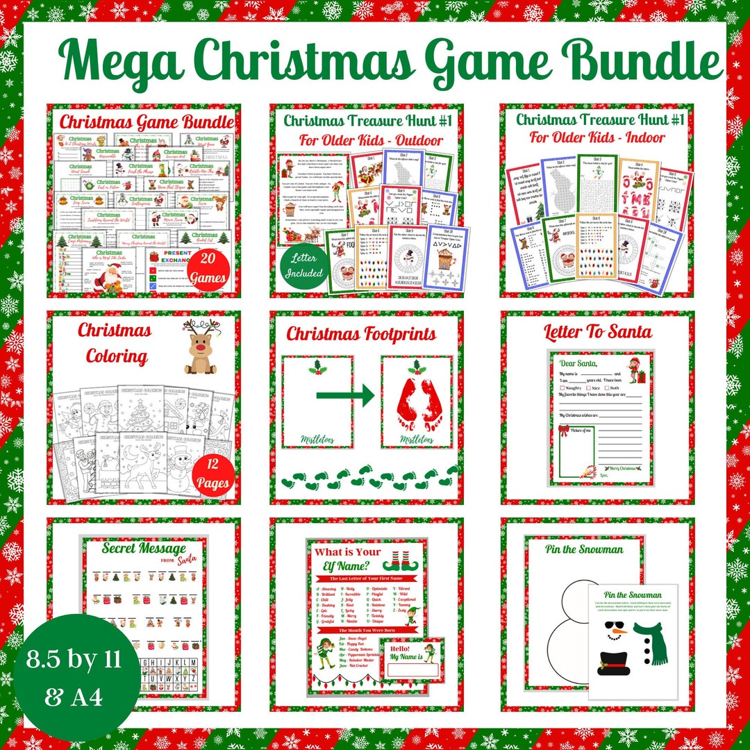 Mega Christmas Game and Activity Bundle, Indoor and Outdoor Christmas ...