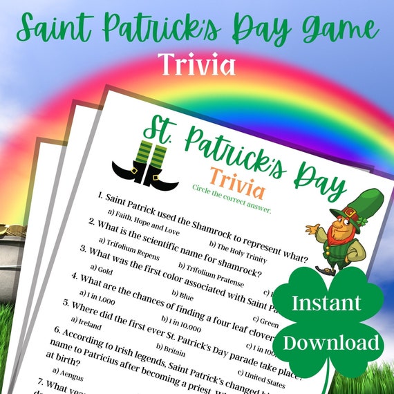 St Patrick's Day Trivia Game Printable Family Game | Etsy
