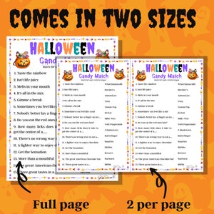 Halloween Candy Match Game, Game for Kids, Game for Adults, Virtual ...