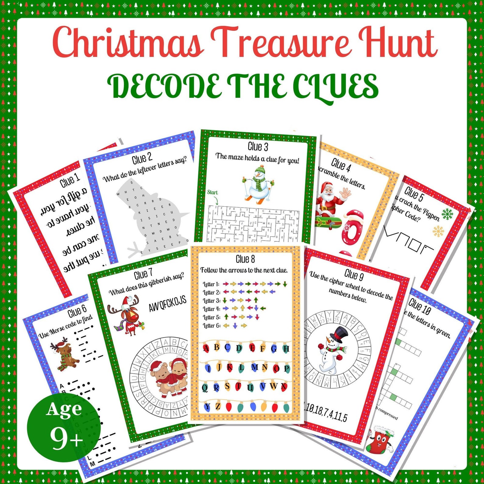 Christmas Treasure Hunt Crack the Code Christmas Indoor | Etsy