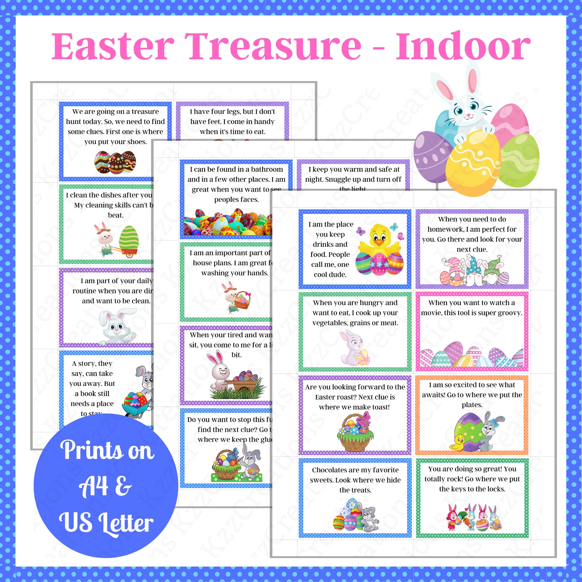 Easter Scavenger Hunt Easter Bunny Letter Indoor Treasure - Etsy