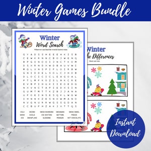 Winter Games Bundle, Printable Family Games, Fun for the Whole Family ...