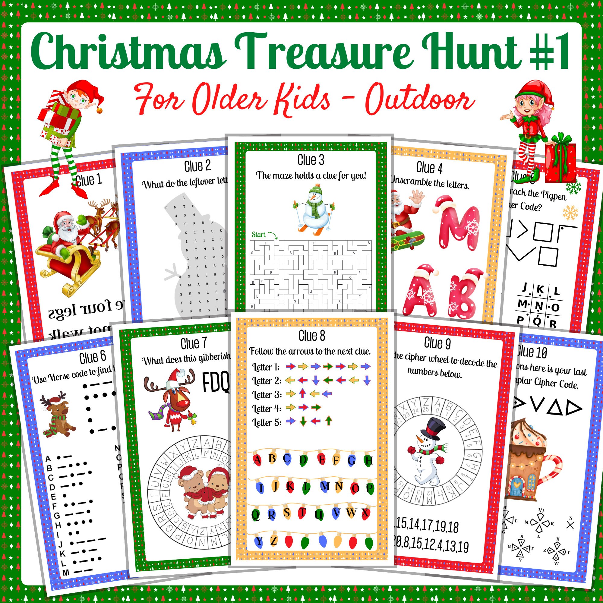 Outdoor Christmas Treasure Hunt Letter From Santa Outdoor - Etsy