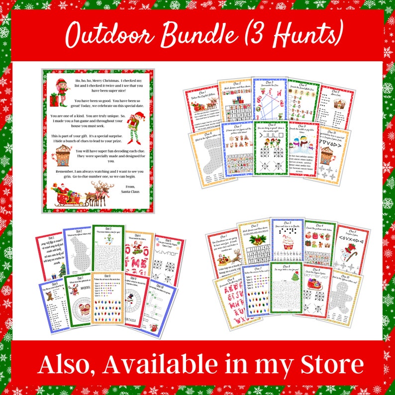 Christmas Scavenger Hunt Letter From Santa Indoor Christmas - Etsy