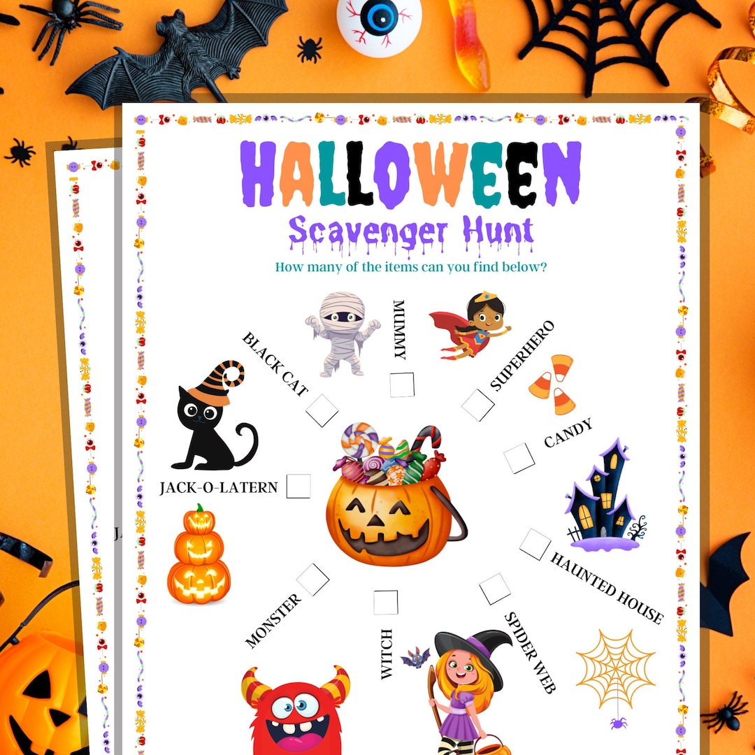 Halloween Scavenger Hunt, Game for Kids, Game for Adults, Virtual Game ...