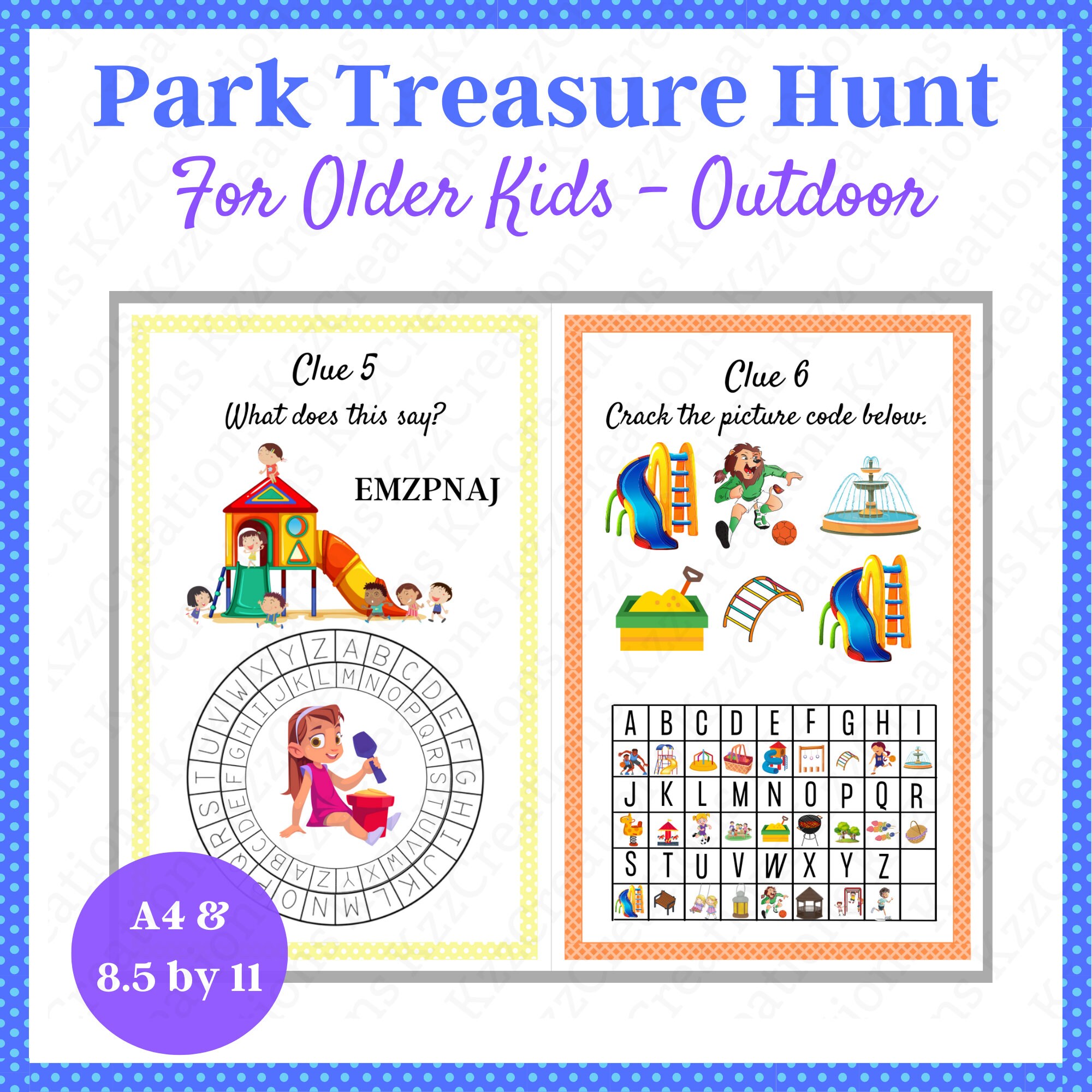 Park Scavenger Hunt, Crack the Code Clues, Older Kids (PDF Pattern) - Etsy