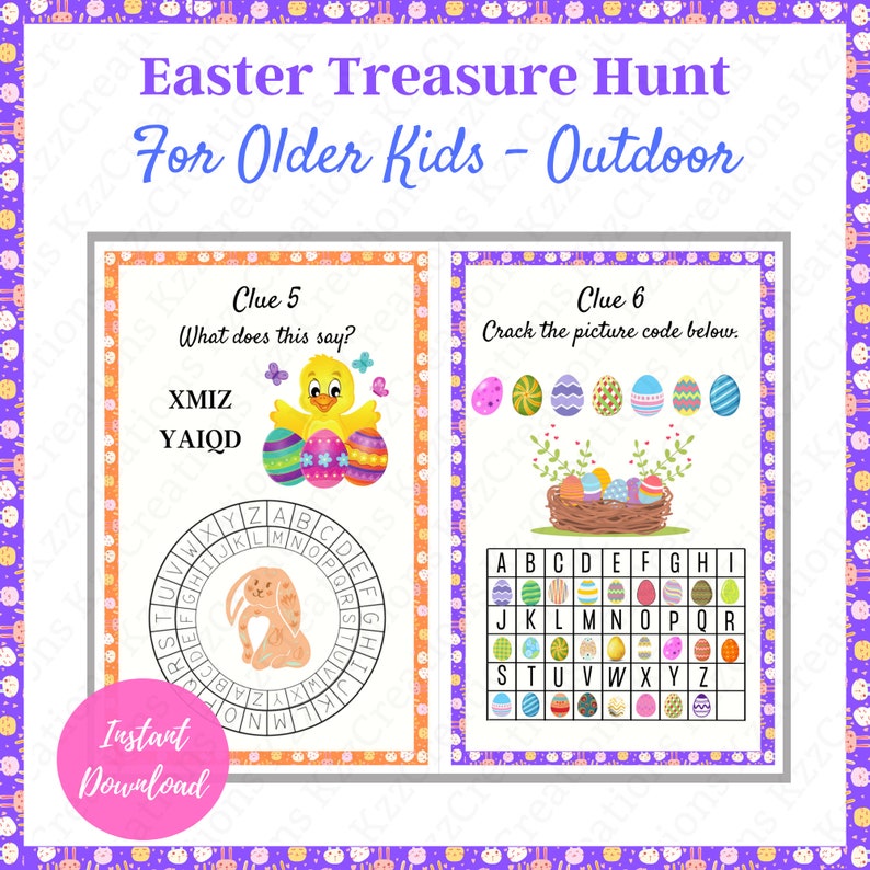 Easter Scavenger Hunt Easter Bunny Letter Outdoor Treasure - Etsy