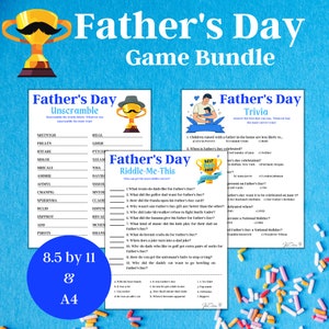 Father's Day Game Bundle, Printable Family Games, 12 Games, Virtual ...