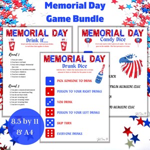 Memorial Day Game Bundle, Printable Family Games, Virtual Party Games ...