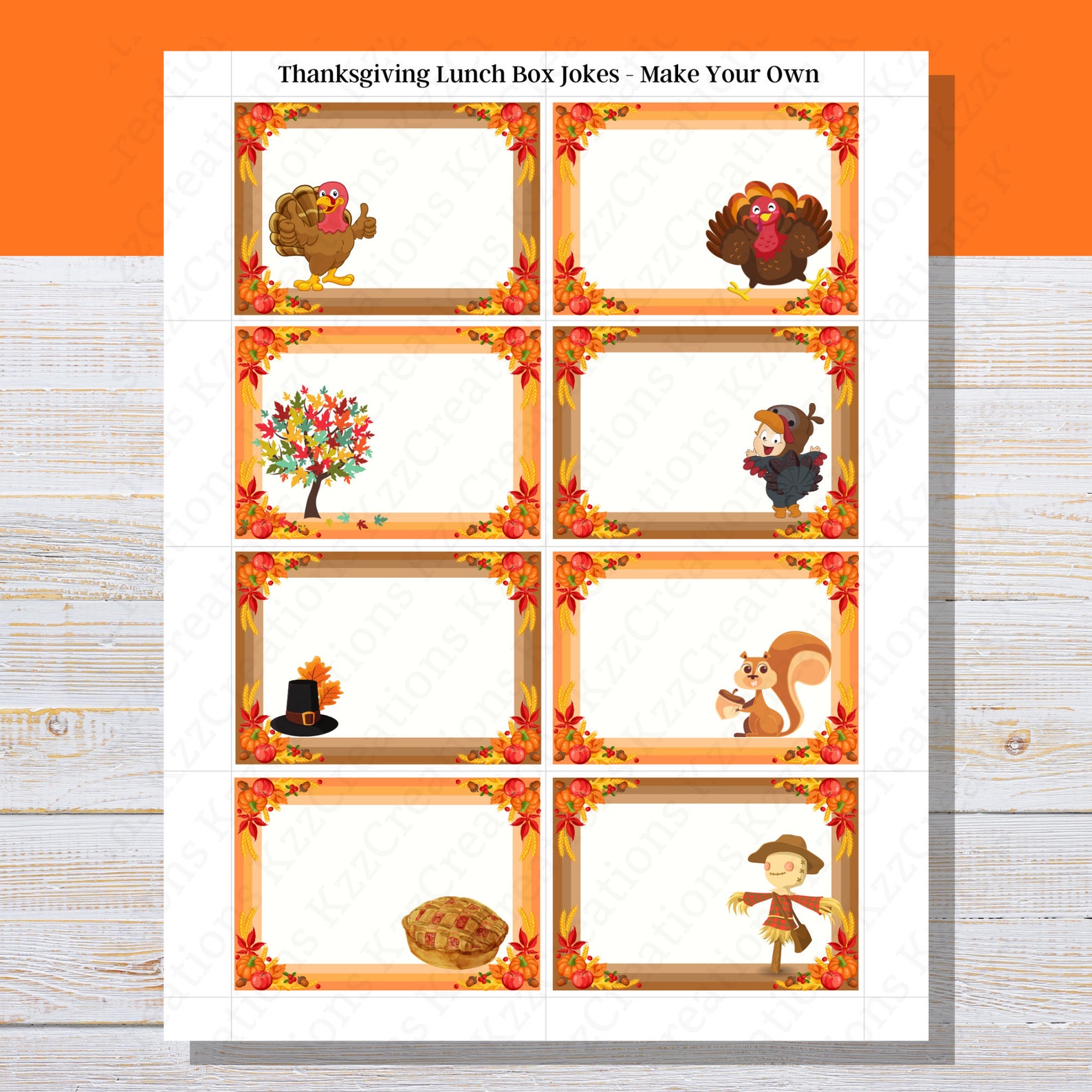 Thanksgiving Lunch Box Jokes Notes for Kids Fall/autumn - Etsy