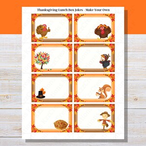 Thanksgiving Lunch Box Jokes, Notes for Kids, Fall/autumn Riddles, Joke ...