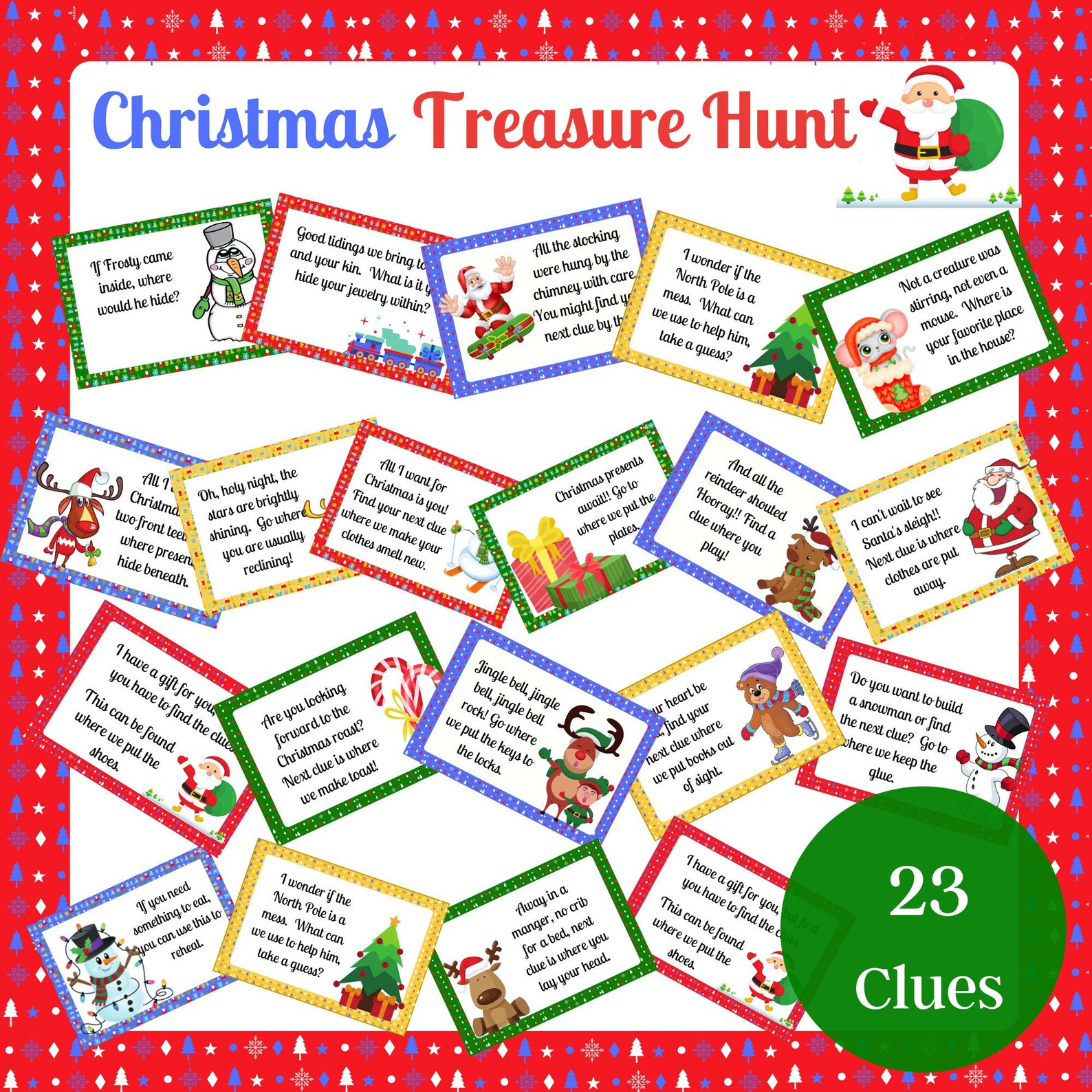 Christmas Treasure Hunt Christmas Indoor Scavenger Hunt Game - Etsy
