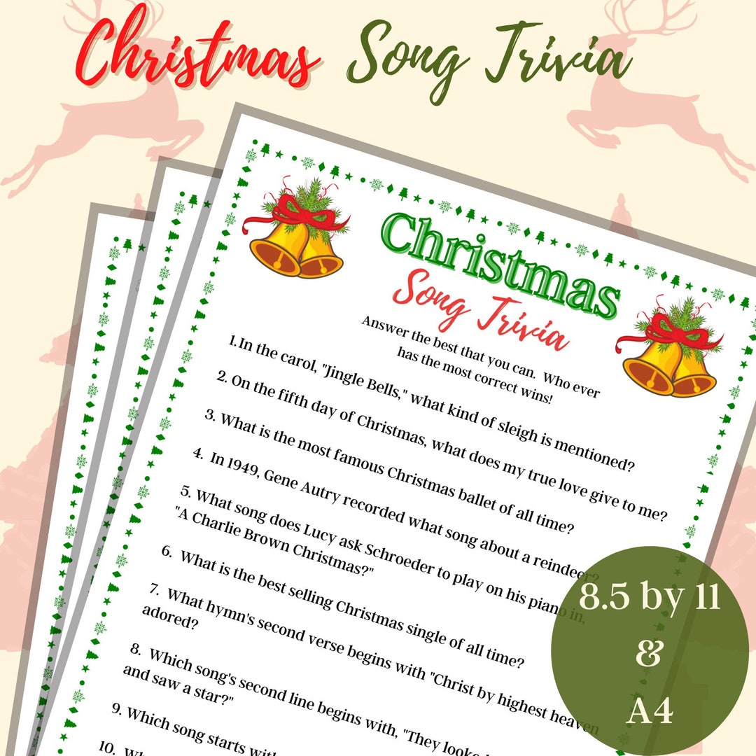 Christmas Song Trivia, Christmas Game, Family Game, Party Game ...