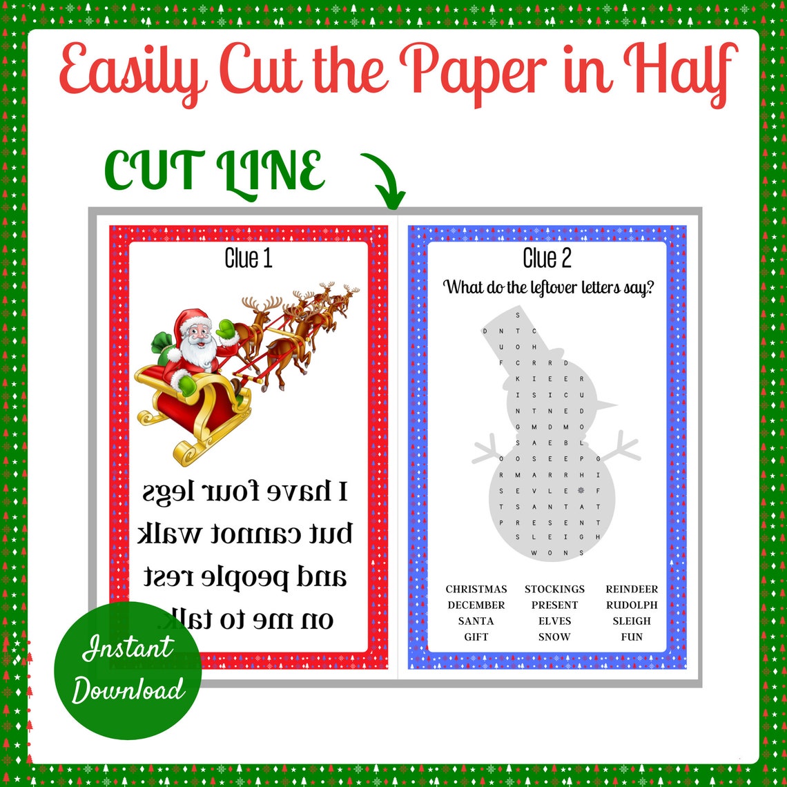 Outdoor Christmas Treasure Hunt Letter From Santa Outdoor - Etsy
