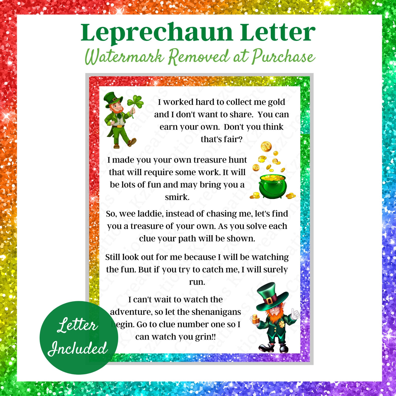 Leprechaun Treasure Hunt Indoor Saint Patrick's Day - Etsy