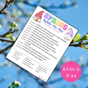 Spring Riddle-me-this, Family Game, Classroom Game, Spring Activity ...
