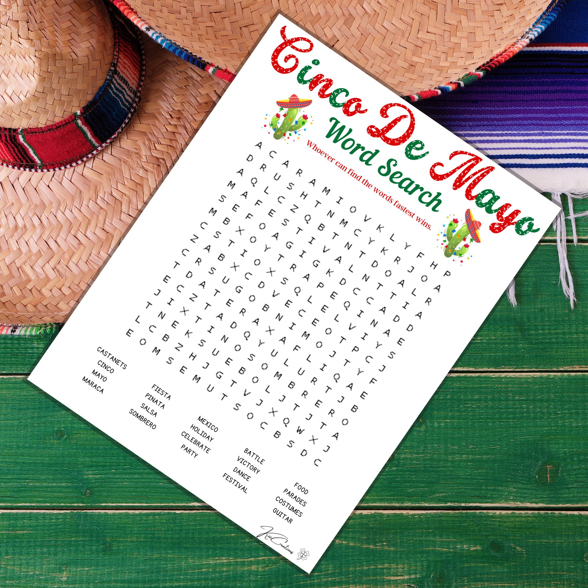 Cinco De Mayo Word Search Printable Family Game Virtual - Etsy Canada