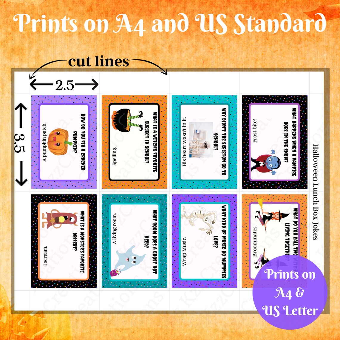 Halloween Lunch Box Jokes Notes for Kids Riddles for - Etsy