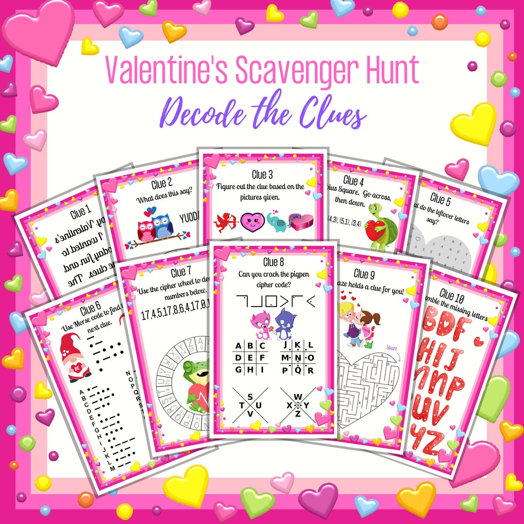 Valentine's Crack the Code Treasure Hunt, Teen & Adult Game (PDF) - Etsy