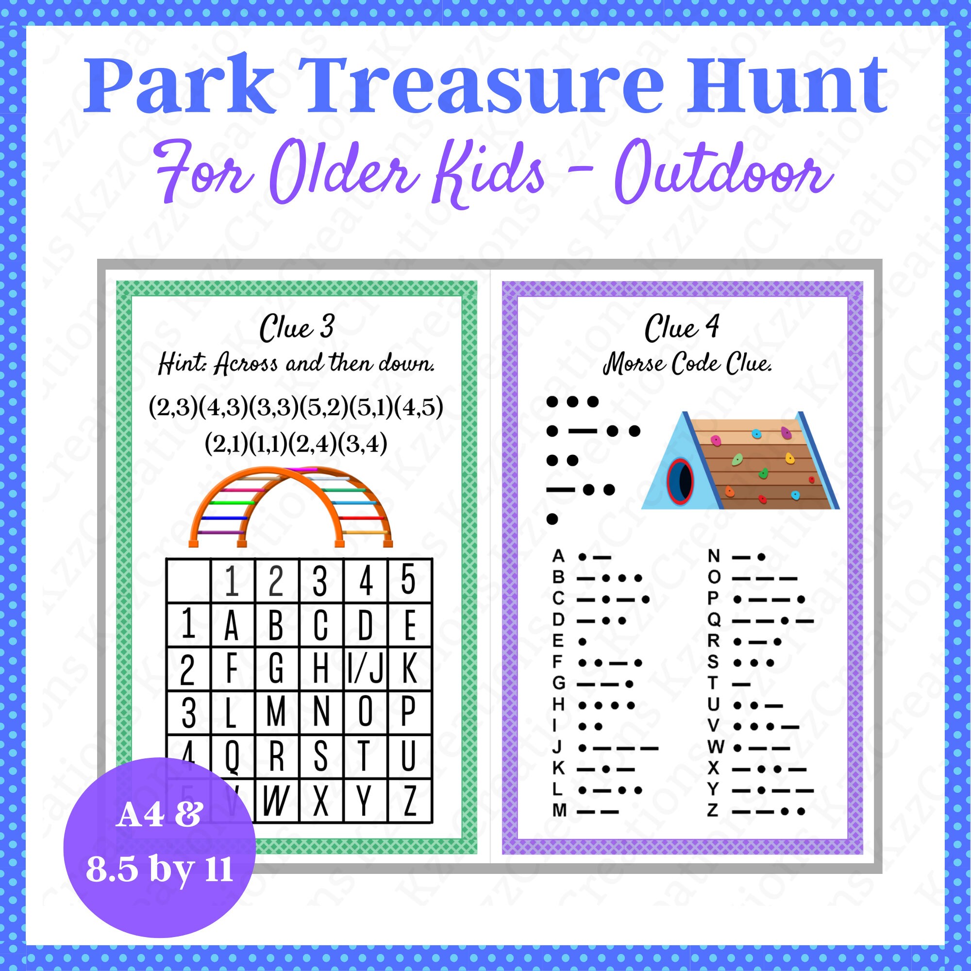 Park Scavenger Hunt, Crack the Code Clues, Older Kids (PDF Pattern) - Etsy