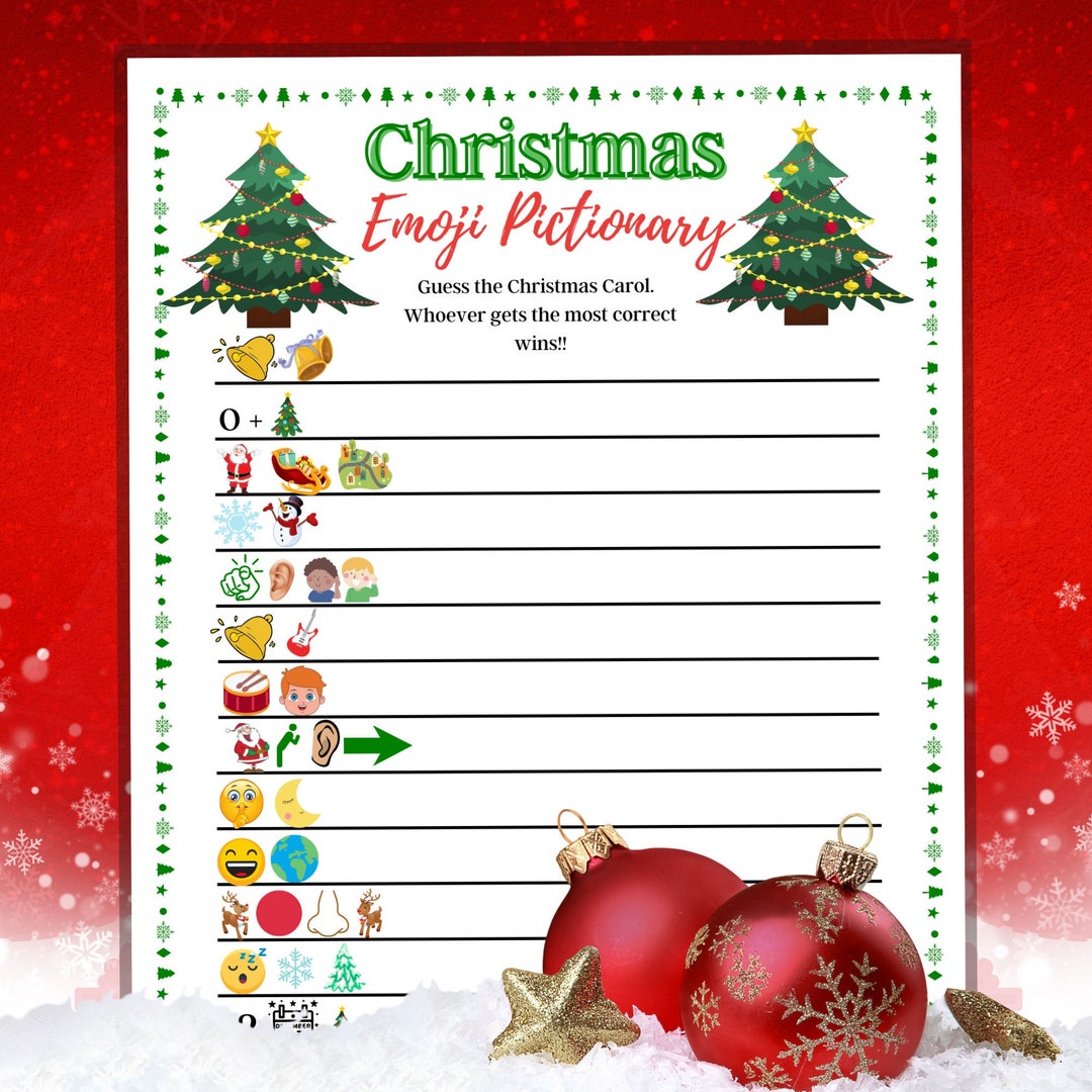 Christmas Emoji Game, Christmas Game, Name That Christmas Carol, Party ...