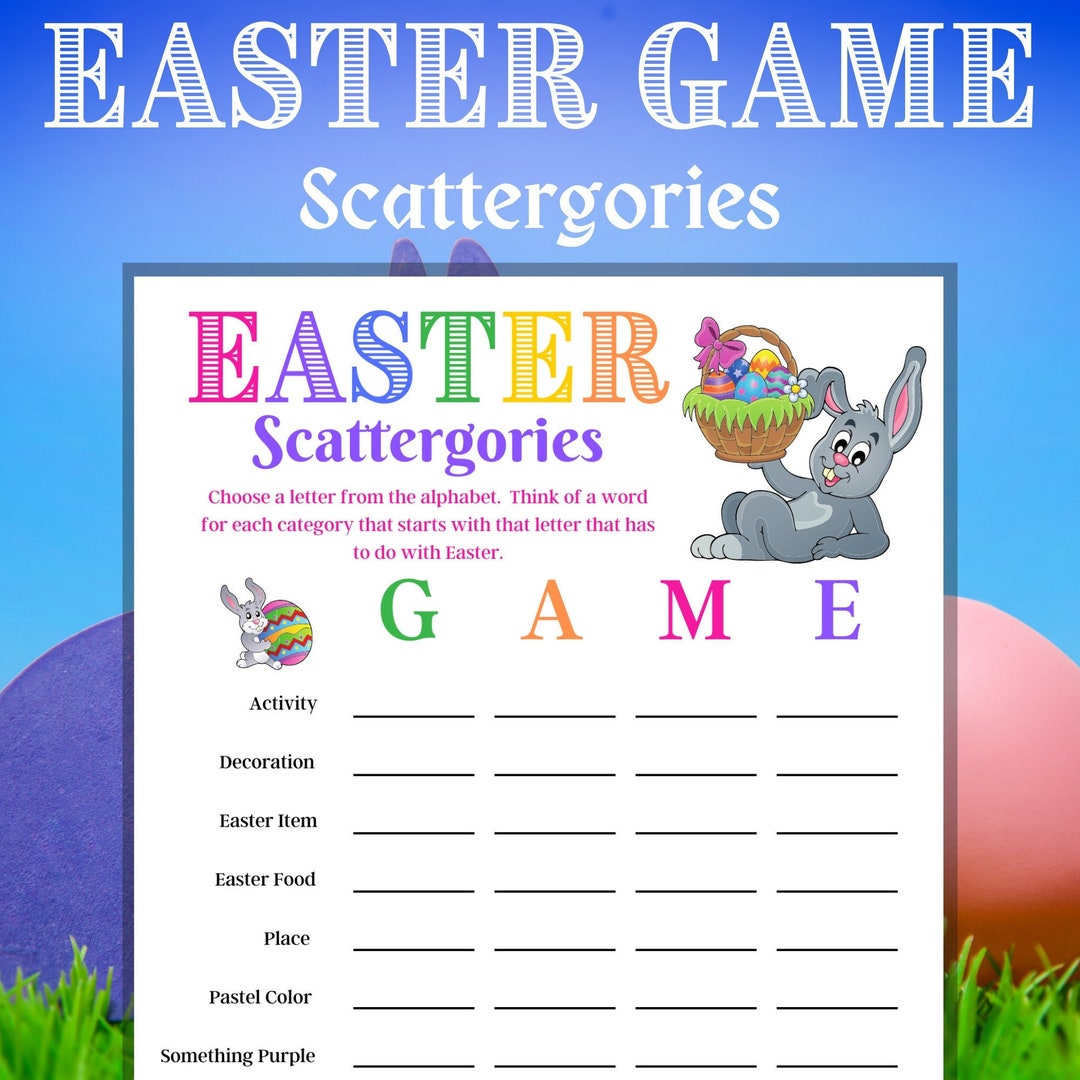 Easter Scattergories, Family Game, Virtual Party Game, Easter Activity ...