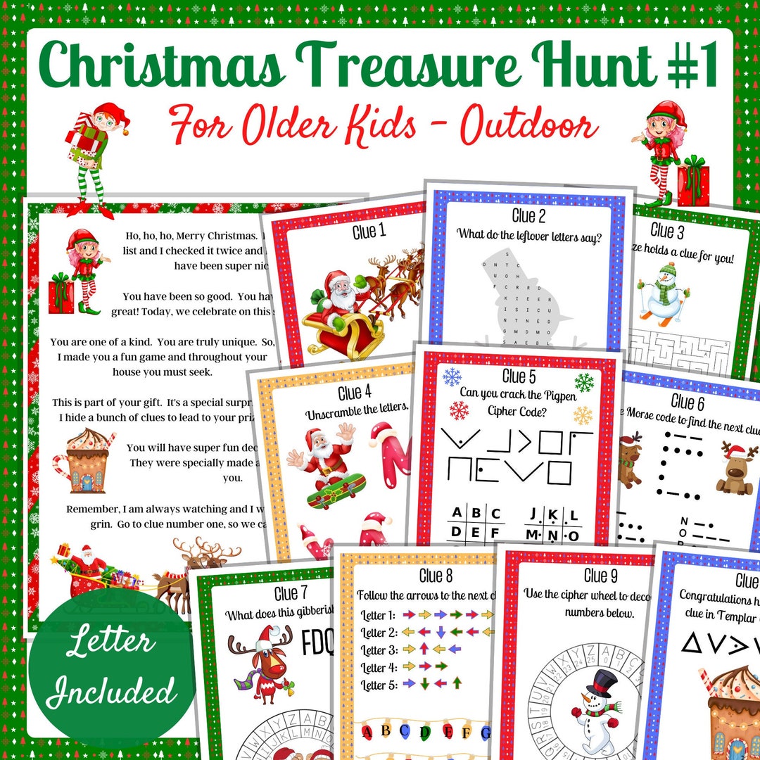 Outdoor Christmas Treasure Hunt, Letter From Santa (instant Download ...