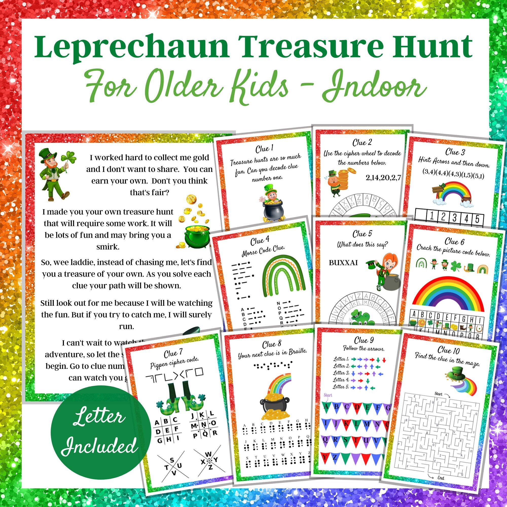 Leprechaun Treasure Hunt Indoor Saint Patrick's Day - Etsy