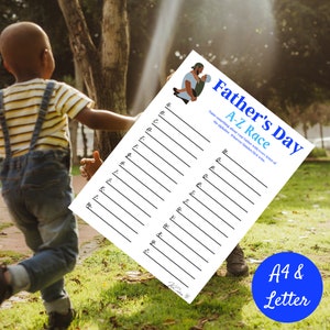 Father's Day Game A-Z Race, Printable Family Game, Virtual Game, Game ...