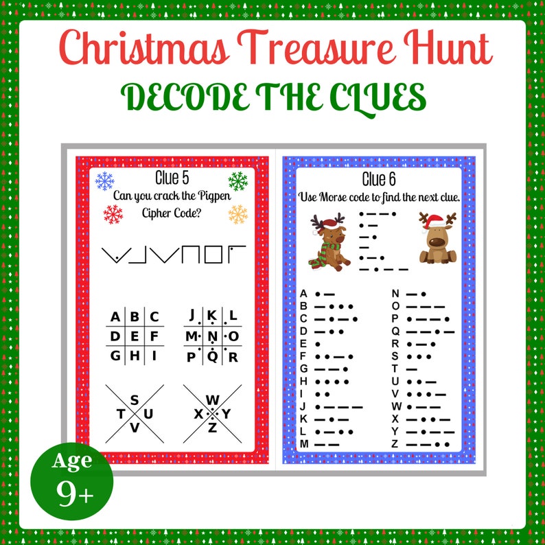 Christmas Treasure Hunt Crack the Code Christmas Indoor | Etsy