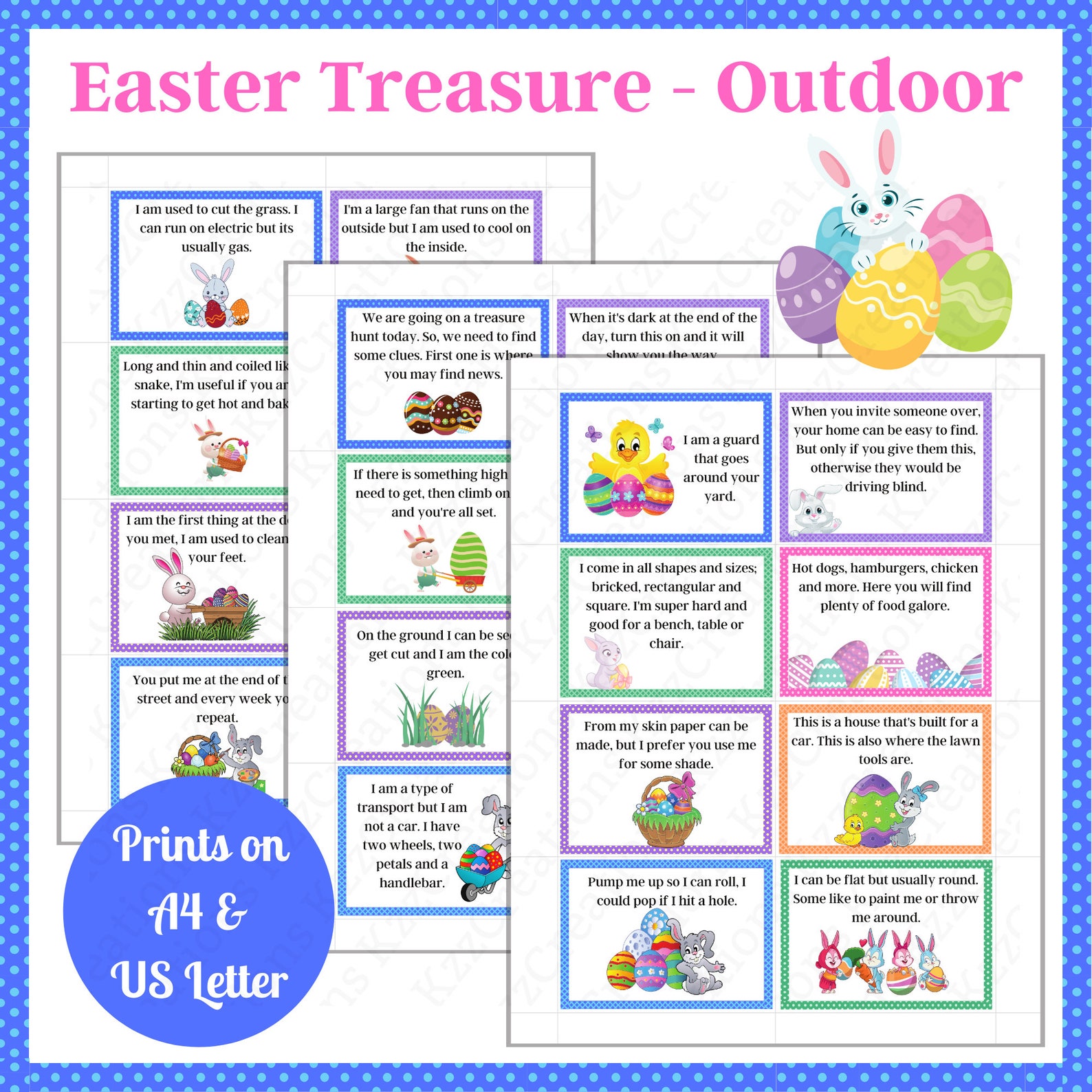 Easter Scavenger Hunt Easter Bunny Letter Outdoor Treasure - Etsy