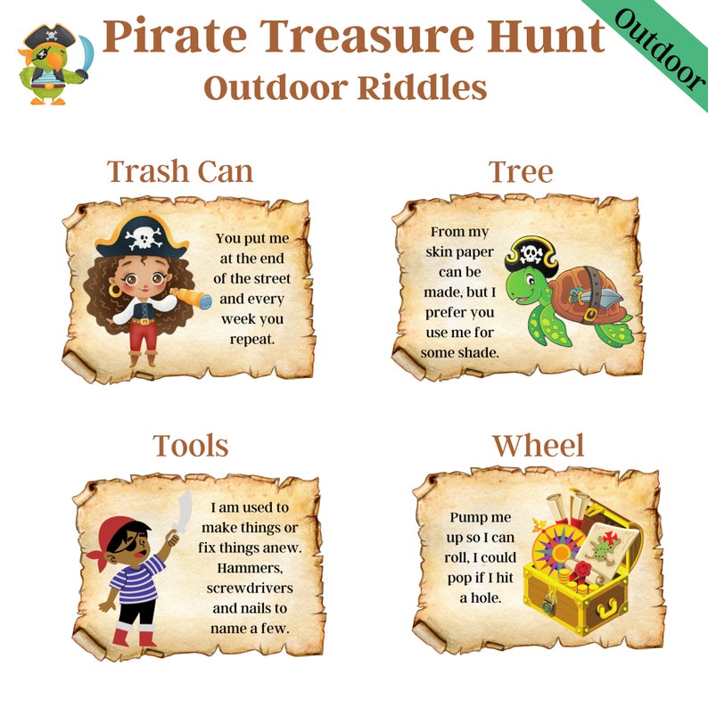 Outdoor Pirate Treasure Hunt Riddle Game for Kids (digital Download) - Etsy