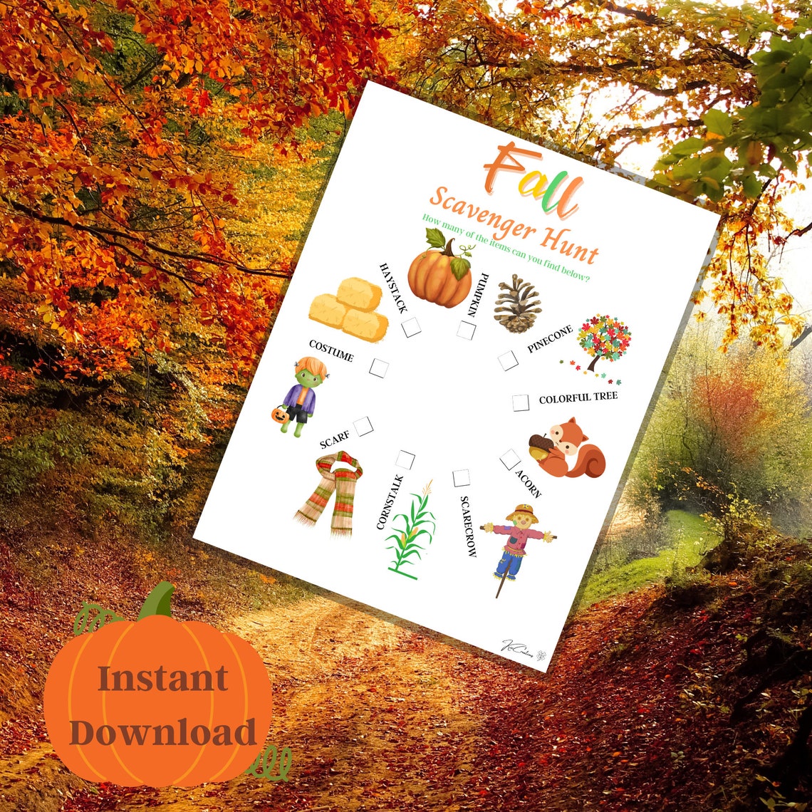 Fall Scavenger Hunt Printable Autumn Game Fall Activity for - Etsy