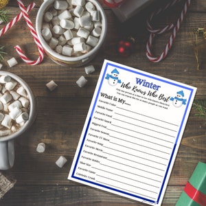 Winter Who Knows Who Best, Game for Adults, Winter Game, Holiday Party ...