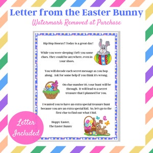 Indoor and Outdoor Easter Treasure Hunt, Easter Bunny Letter, Easter ...