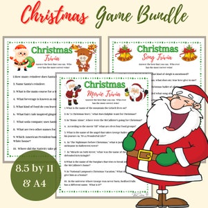 Christmas Game Bundle Printable Family Games Virtual Party - Etsy