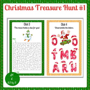 Christmas Treasure Hunt, Crack the Code, Christmas Indoor Scavenger ...
