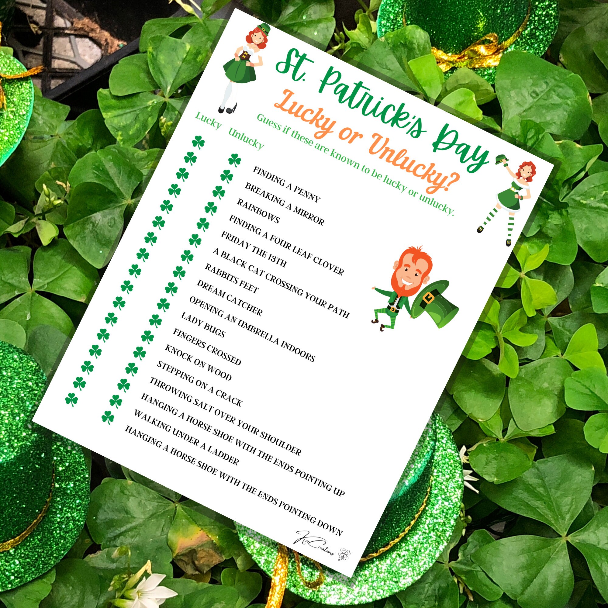 St Patrick's Day Game Lucky or Unlucky Family Game - Etsy