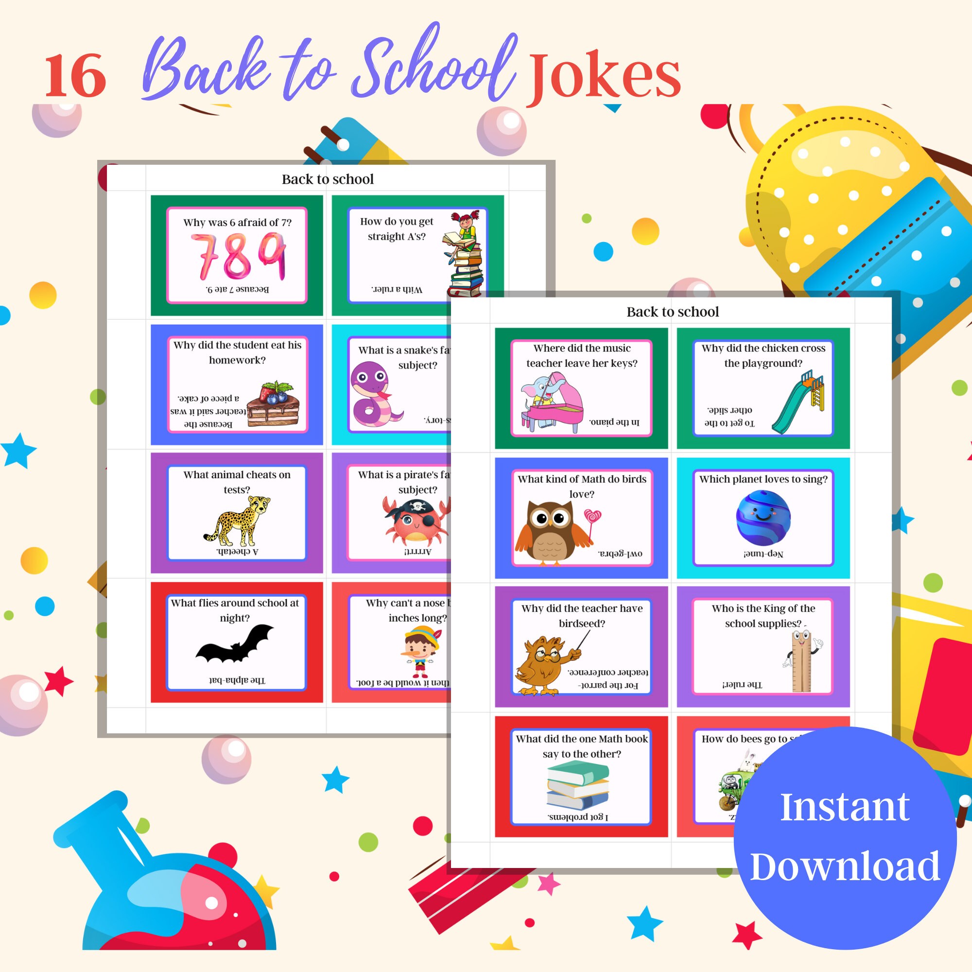 Lunch Box Jokes Bundle Vol 1 Lunch Box Notes for Kids Joke - Etsy