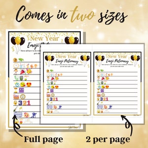 New Years Eve Emoji Pictionary Game, Printable NYE Game, Activity for ...