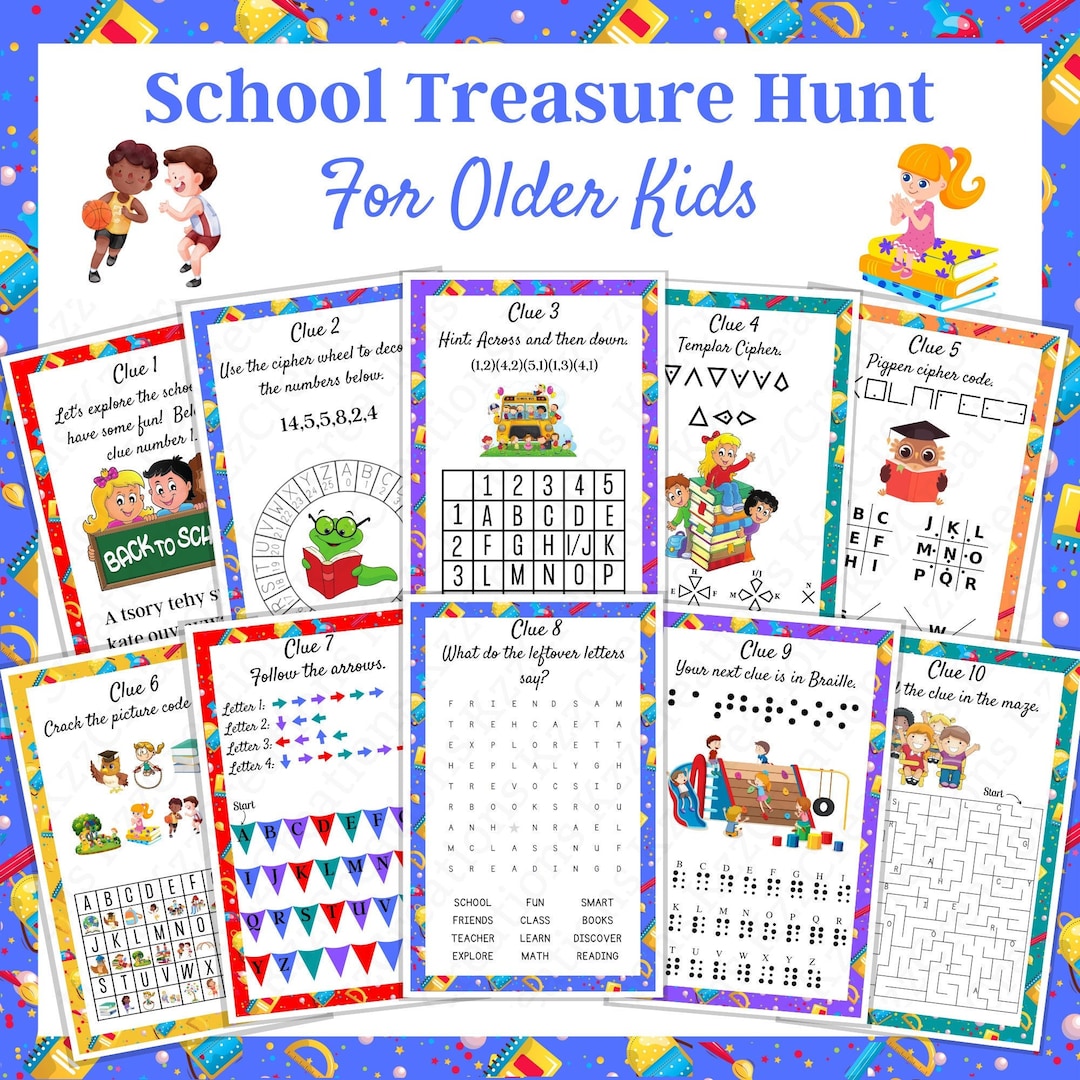 School Treasure Hunt, Scavenger Hunt for Your Class, Treasure Hunt ...