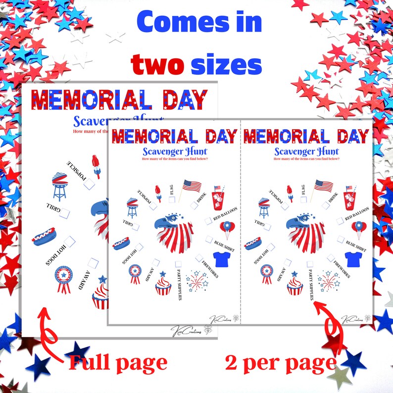 Memorial Day Scavenger Hunt Printable Family Game Game for - Etsy
