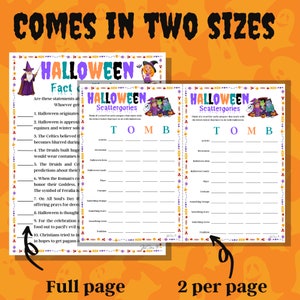 Halloween Game Bundle, 20 Printable Family Games, Games for Kids, Games ...