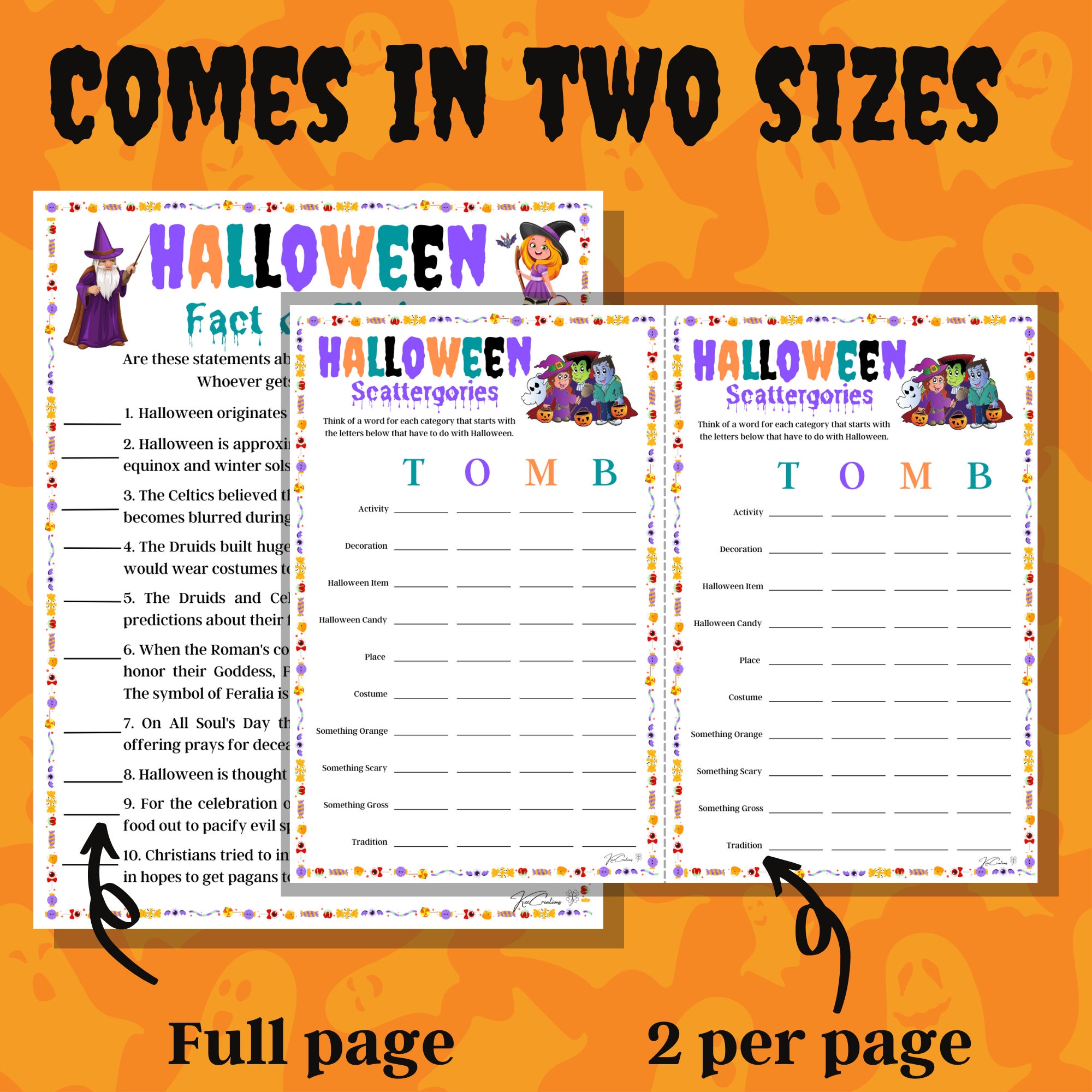 Halloween Game Bundle 20 Printable Family Games Games for - Etsy