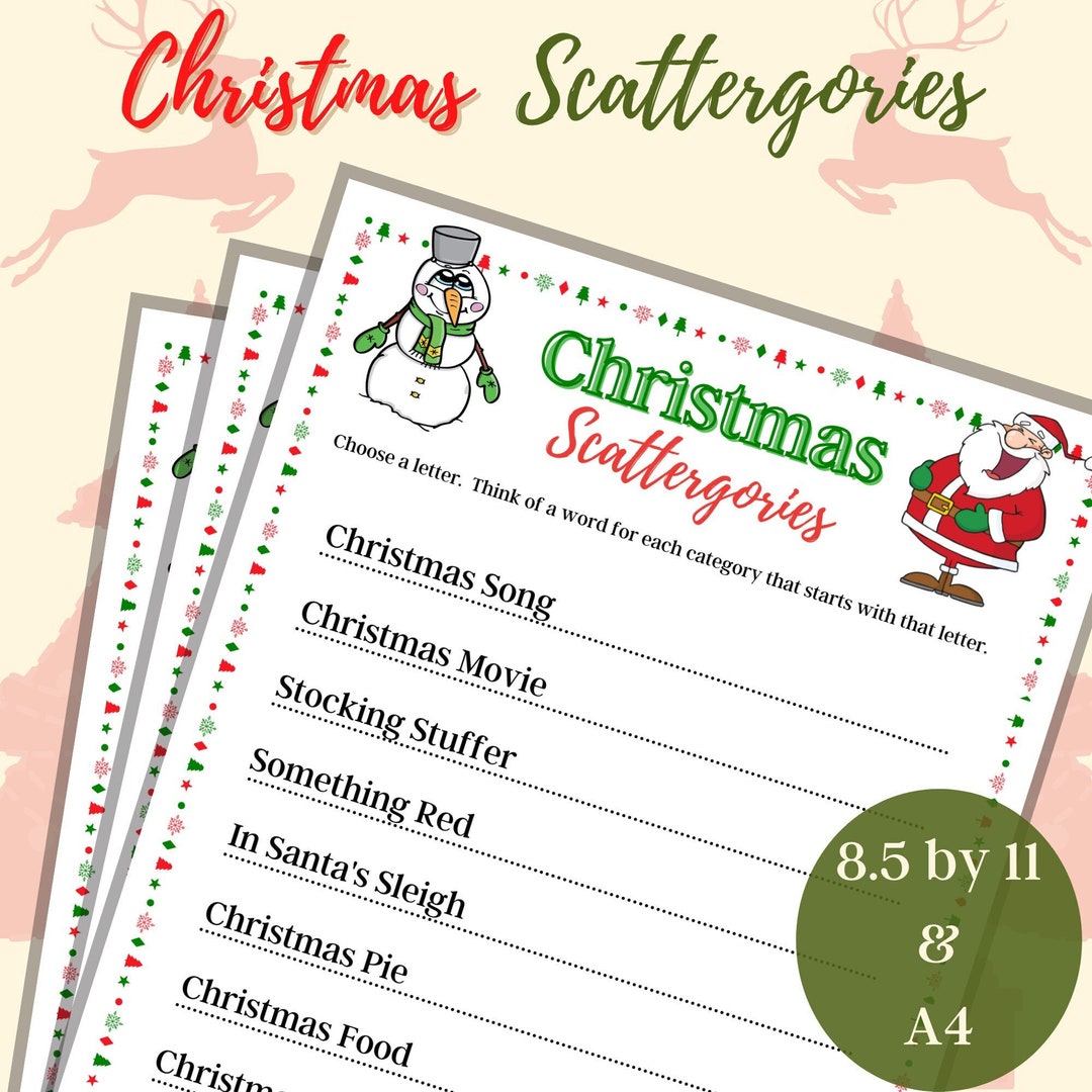 Christmas Scattergories, Family Game, Party Game, Fun for the Whole ...