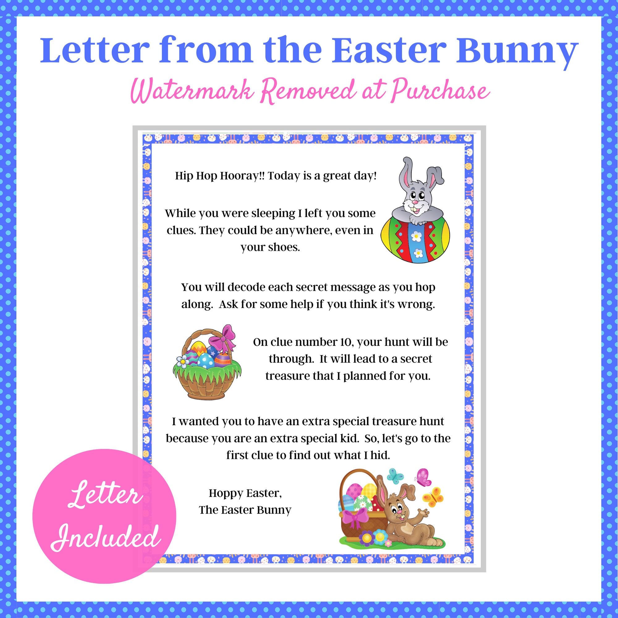 Easter Scavenger Hunt 3, Vol 2, Easter Bunny Letter, Outdoor Treasure ...
