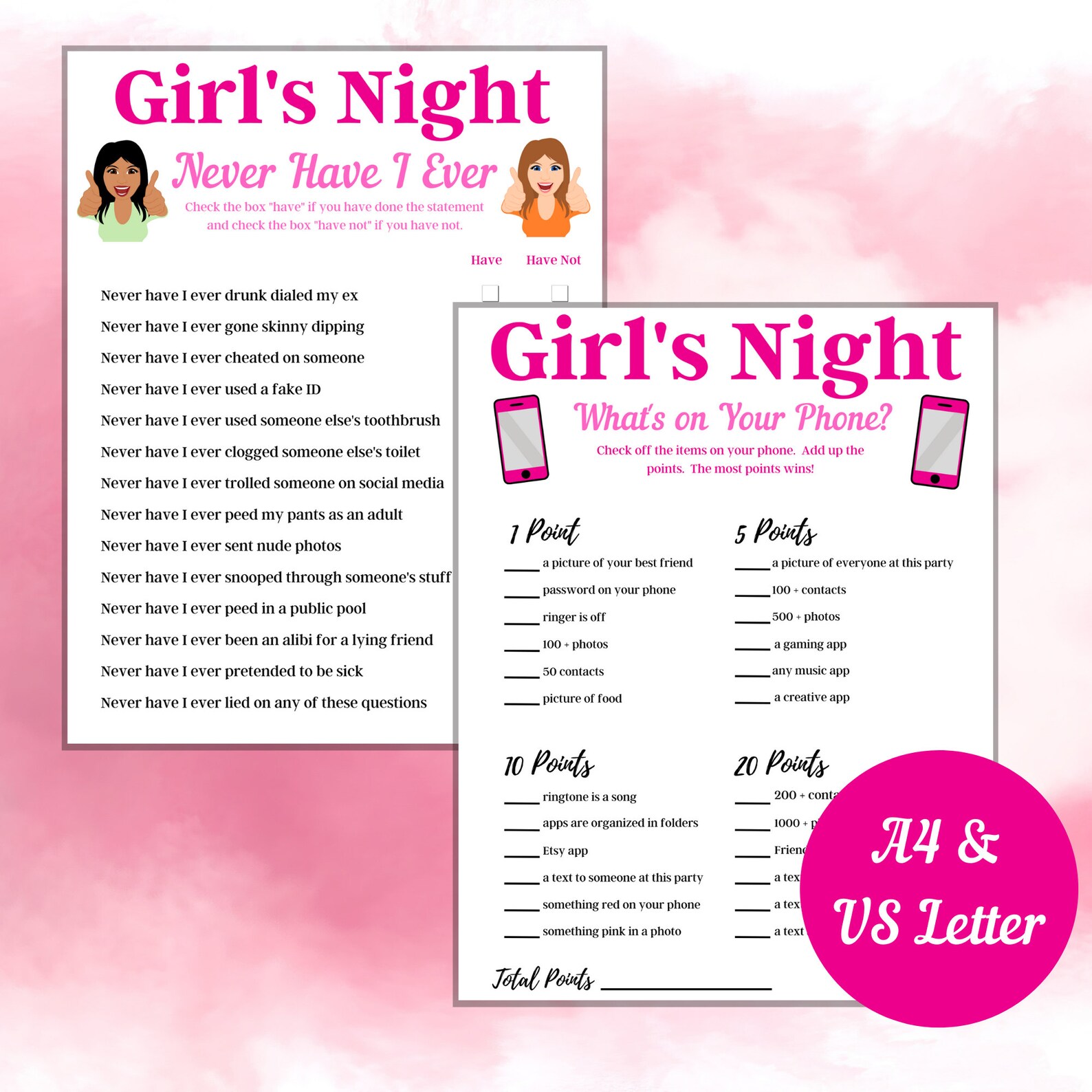 Girls Night Game Bundle 10 Game Bundle Adult Girls Night - Etsy